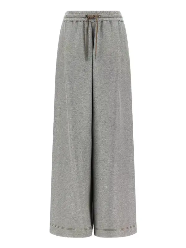 Brunello Cucinelli Contrast-stitching Palazzo Pants - Grey