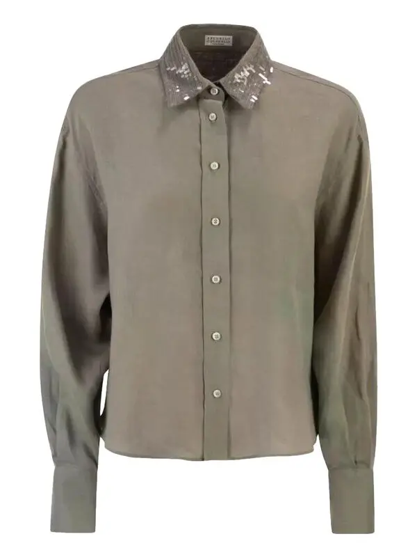 Brunello Cucinelli Sequin-embellished Shirt - Green