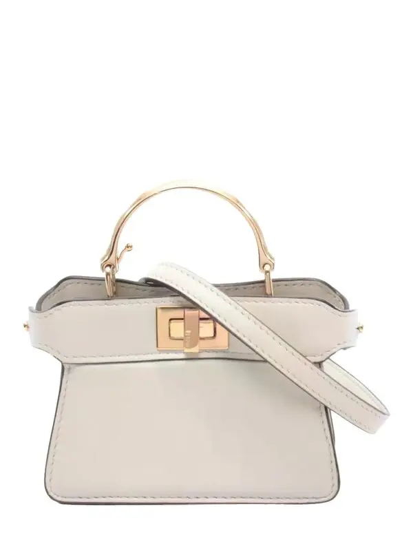 Fendi 2010-2026 Micro Leather Peekaboo Iseeu Satchel - White