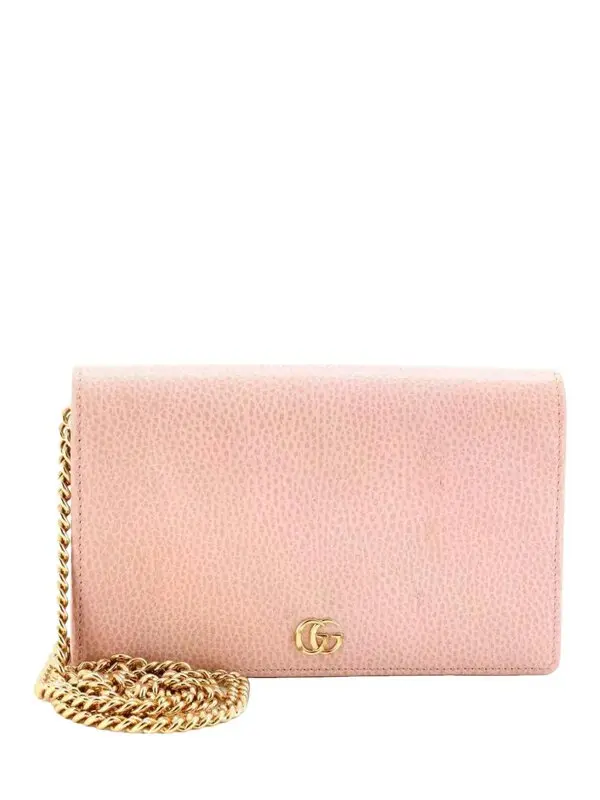 Gucci Petite Gg Marmont Chain Wallet - Pink