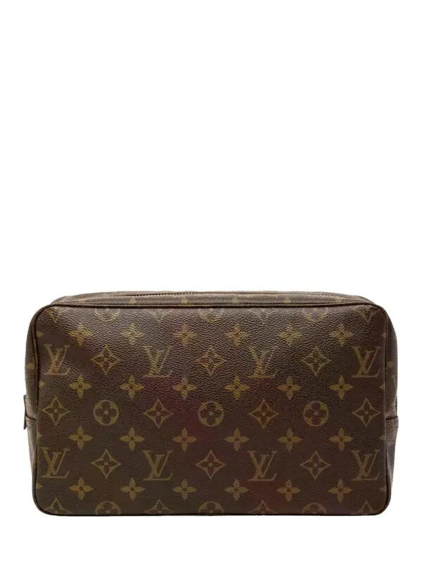 LOUIS VUITTON 1983 Monogram Trousse Toilette 28 Clutch - Brown