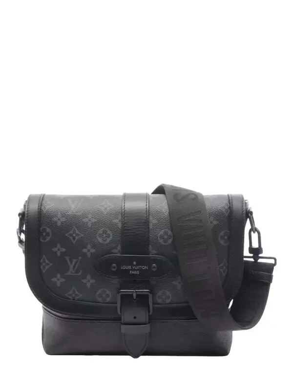 LOUIS VUITTON 2021-2026 Monogram Eclipse Saumur Messenger Bag - Black