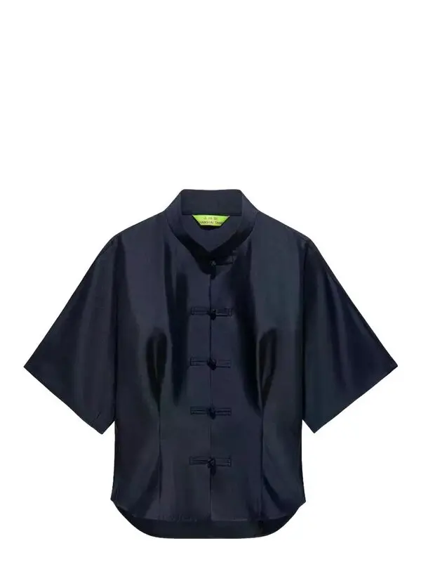 Shanghai Tang Mandarin-collar Blouse - Blue