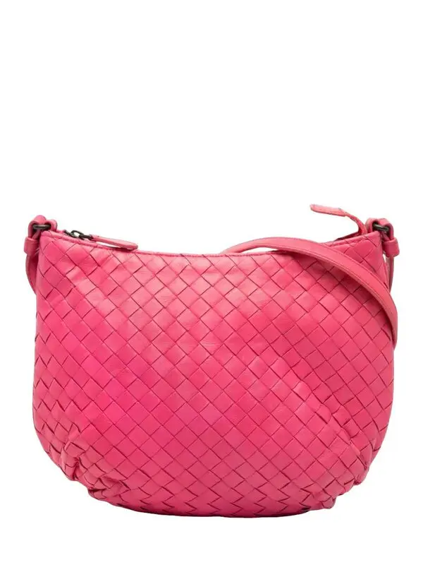 Bottega Veneta Small Nappa Intrecciato Crossbody Bag - Pink