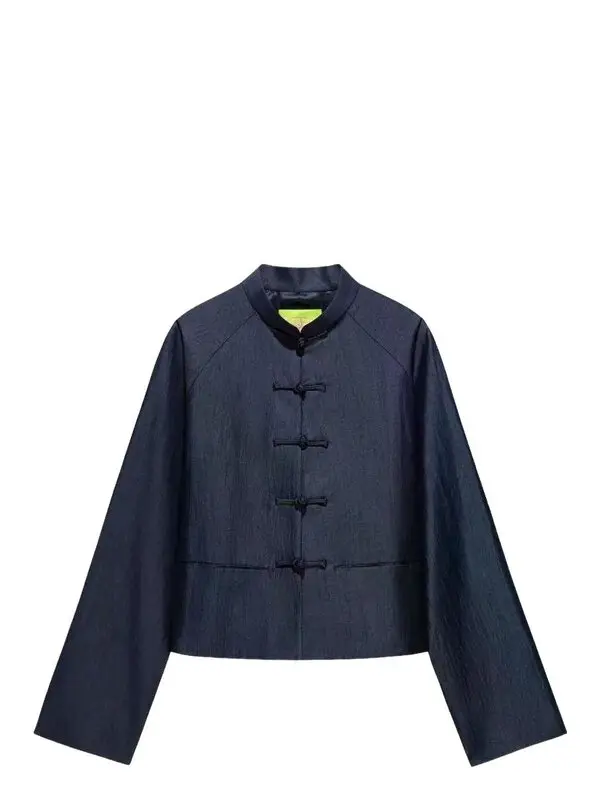 Shanghai Tang Cropped Frog-button Jacket - Blue