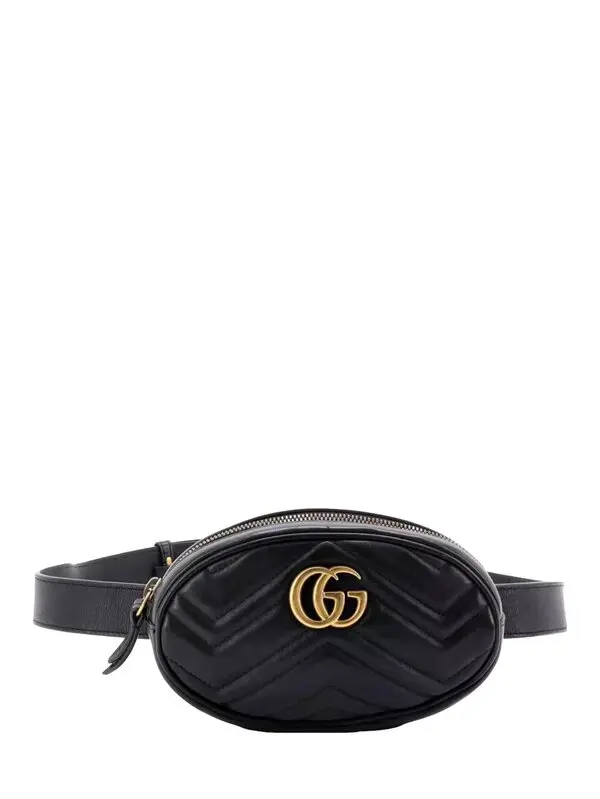 Gucci Gg Marmont Matelasse Leather Belt Bag - Black