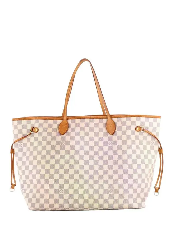 LOUIS VUITTON Neverfull Damier Gm Tote Bag - White