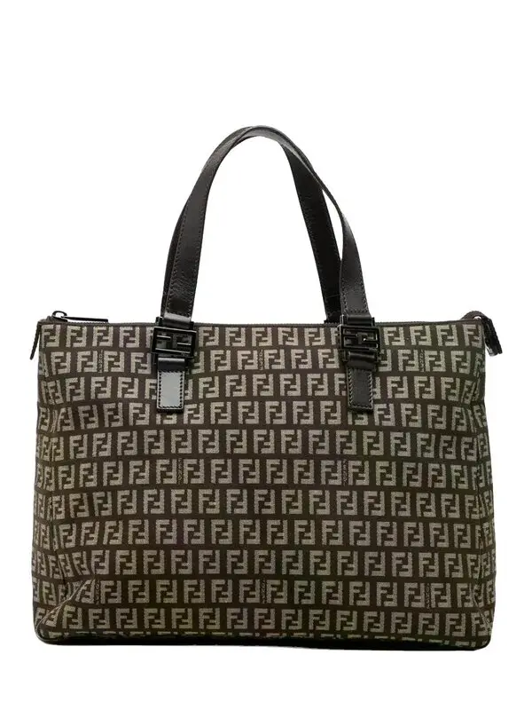 Fendi Zucchino Canvas Tote Bag - Brown