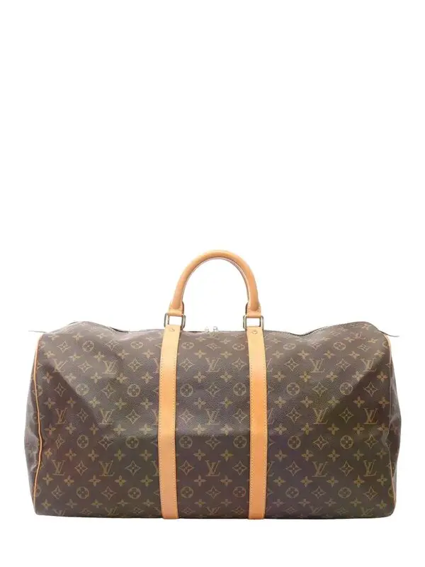 LOUIS VUITTON 2000 Monogram Keepall 55 Travel Bag - Brown