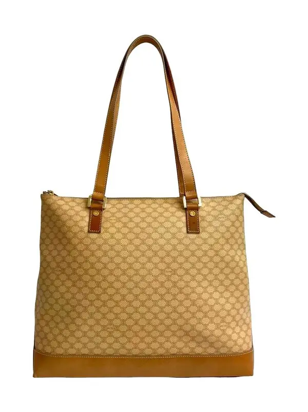 Celine 2000 Macadam Coated Canvas Tote Bag - Brown