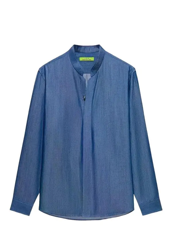 Shanghai Tang Mandarin-collar Shirt - Blue