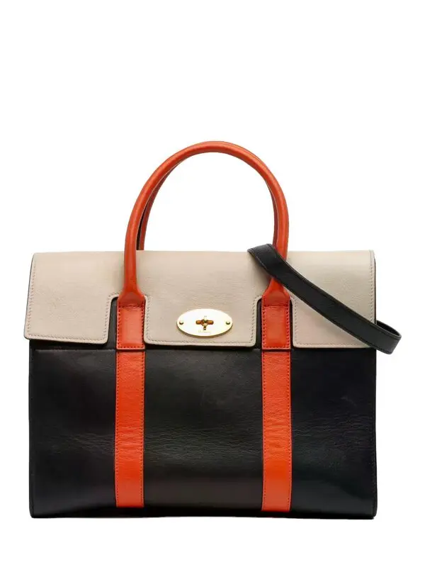 Mulberry Tricolor Calfskin Bayswater Satchel - Black
