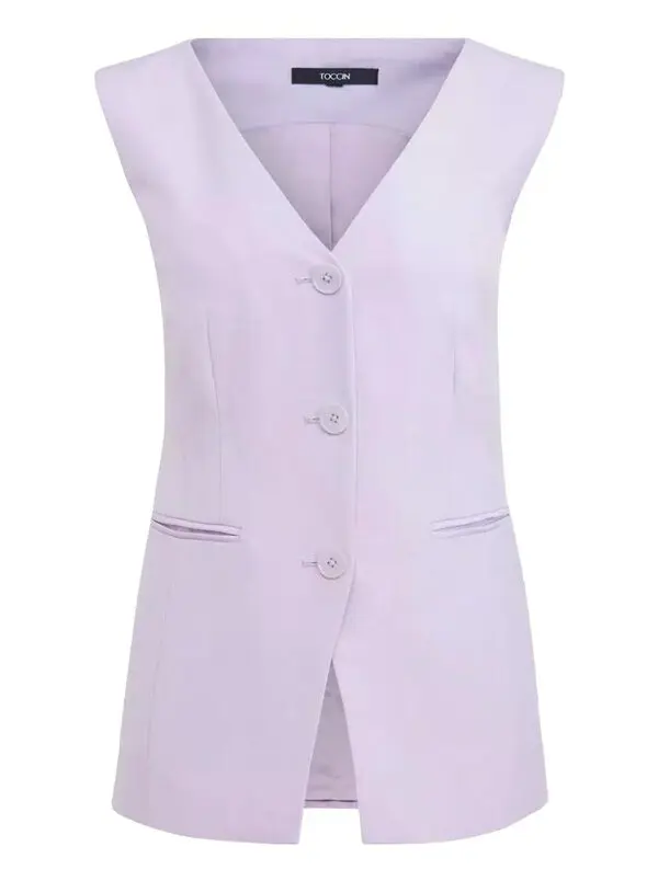 TOCCIN Tibbie Three-button Vest - Purple