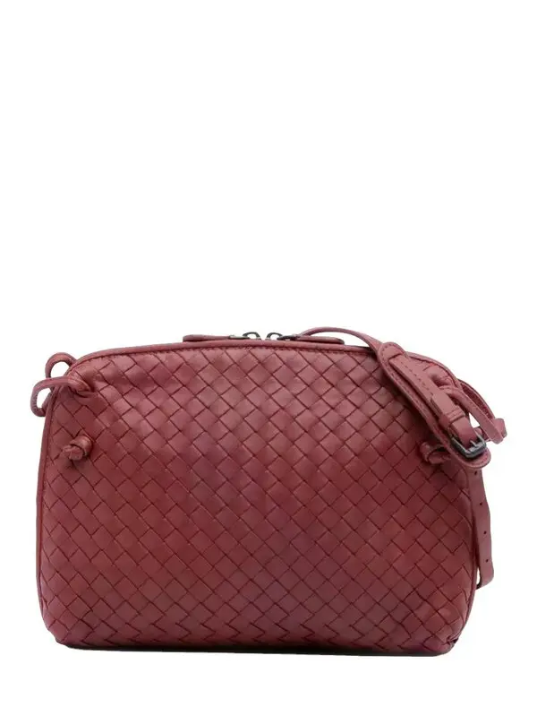 Bottega Veneta Nappa Intrecciato Nodini Crossbody Bag - Red