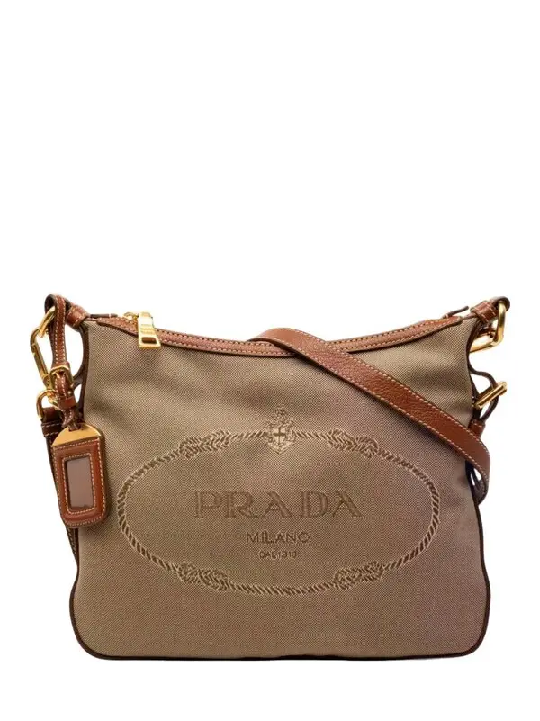 Prada 2000-2025 Canvas Canapa Logo Crossbody Bag - Brown