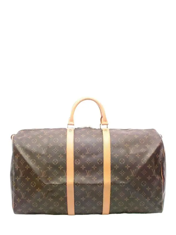 LOUIS VUITTON 2005 Monogram Keepall 55 Travel Bag - Brown