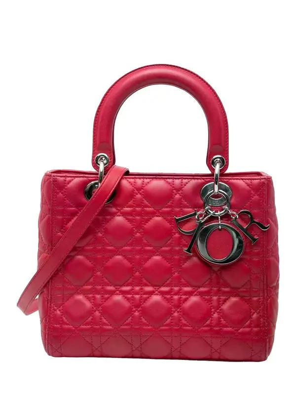 Dior 2015 Medium Lady Satchel - Red