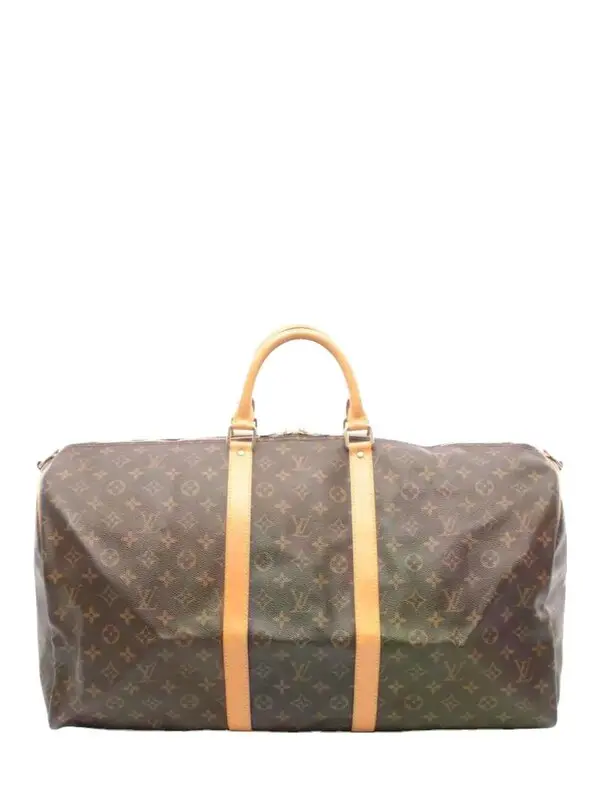 LOUIS VUITTON 1997 Monogram Keepall Bandouliere 55 Travel Bag - Brown