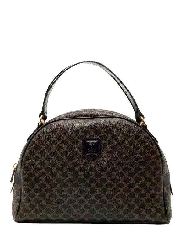 Celine 1998 Macadam Coated Canvas Dome Handbag - Brown