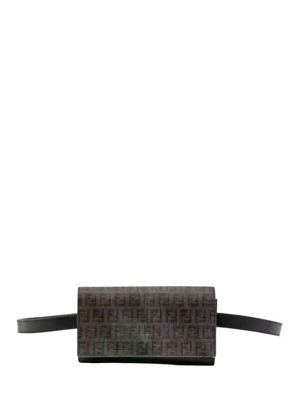 Fendi Zucchino Flap Belt Bag - Brown