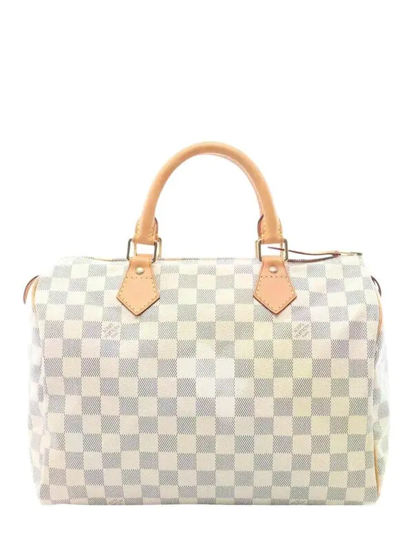 LOUIS VUITTON 2009 Damier Azur Speedy 30 Boston Bag - White