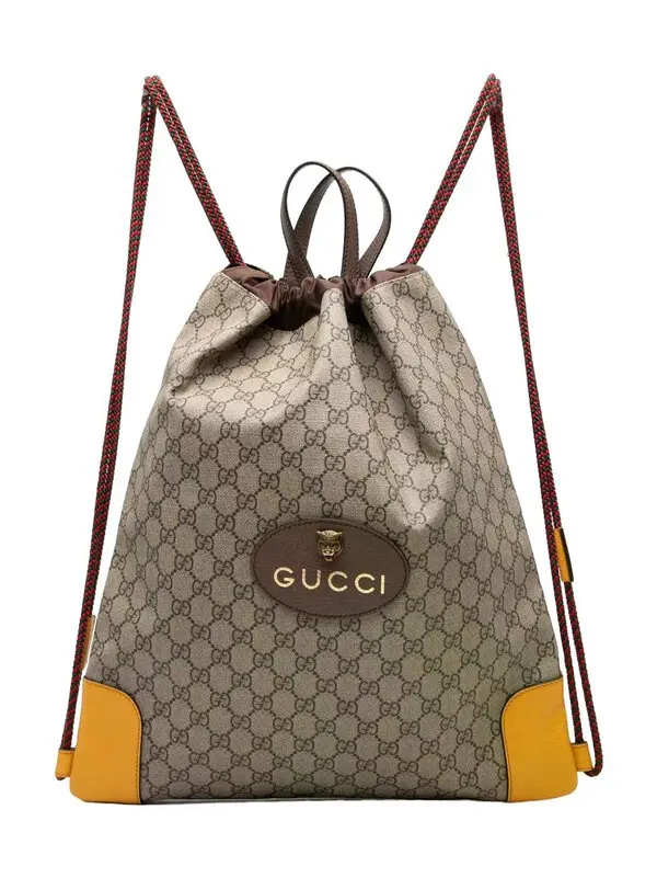 Gucci Gg Supreme Animalier Backpack - Brown