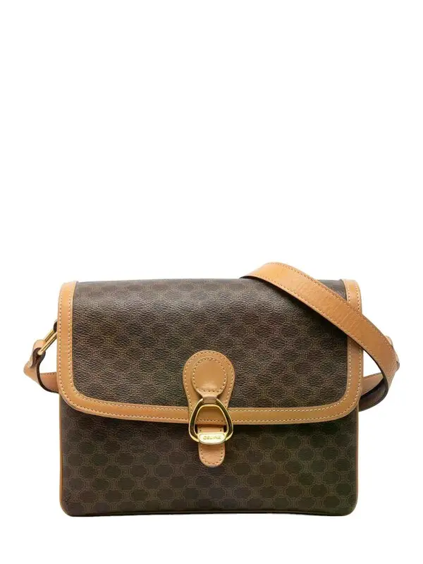 Celine 2012 Macadam Coated Canvas Crossbody Bag - Brown