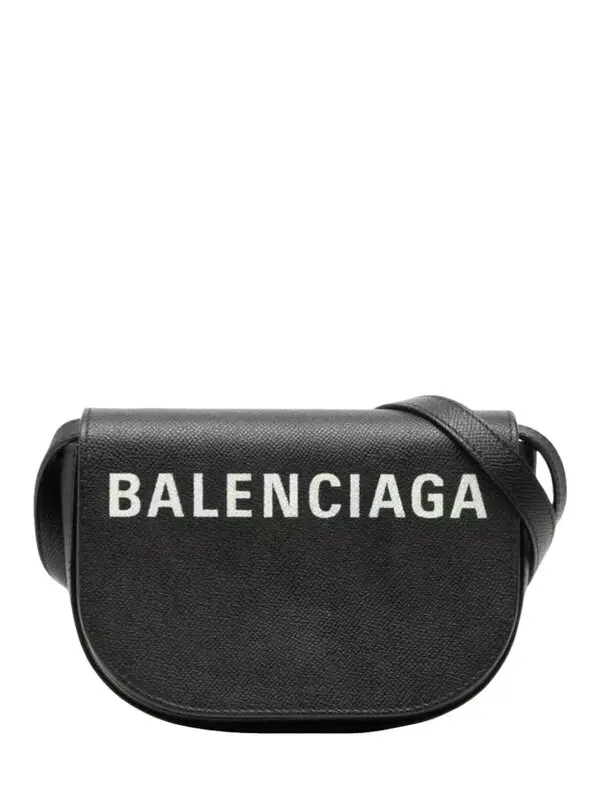 Balenciaga Grained Calfskin Logo Ville Day Xs Crossbody Bag - Black