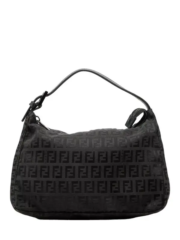 Fendi Zucchino Canvas Handbag - Black