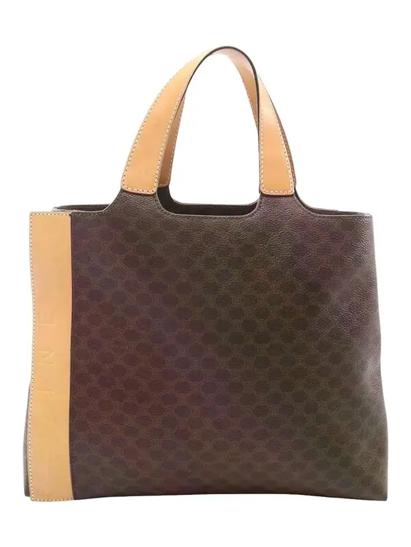 Celine 20th Century Macadam Coated Canvas Tote Bag - Brown