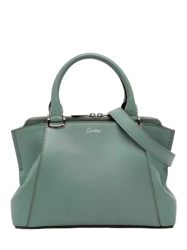 CARTIER 2000-2025 Small Leather C De Satchel - Green
