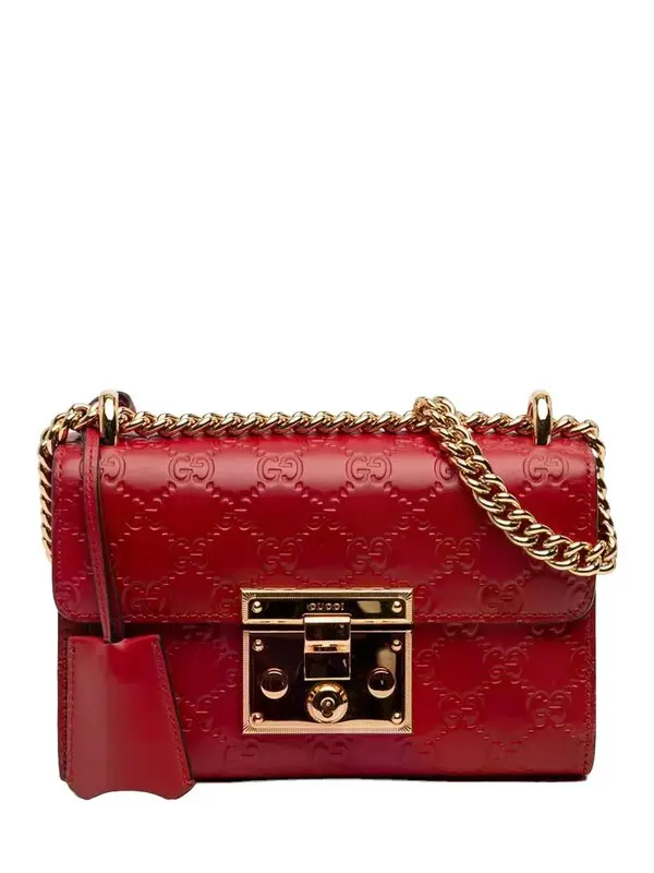 Gucci Small Sisma Padlock Crossbody Bag - Red