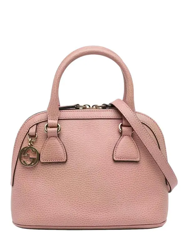 Gucci Mini Leather Gg Charm Dome Satchel - Pink