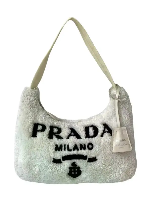 Prada Re-edition 2000 Mini Terry Shoulder Bag - White