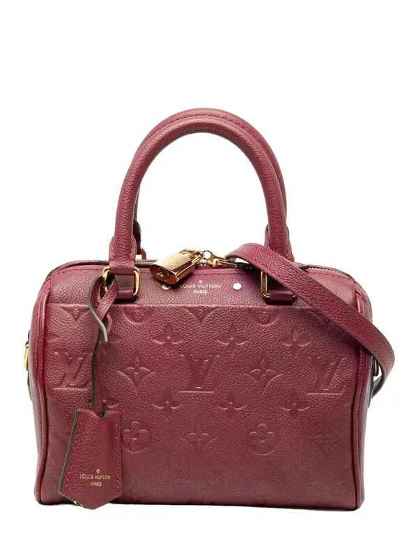LOUIS VUITTON 2018 Monogram Empreinte Speedy Bandouliere 20 Satchel - Red