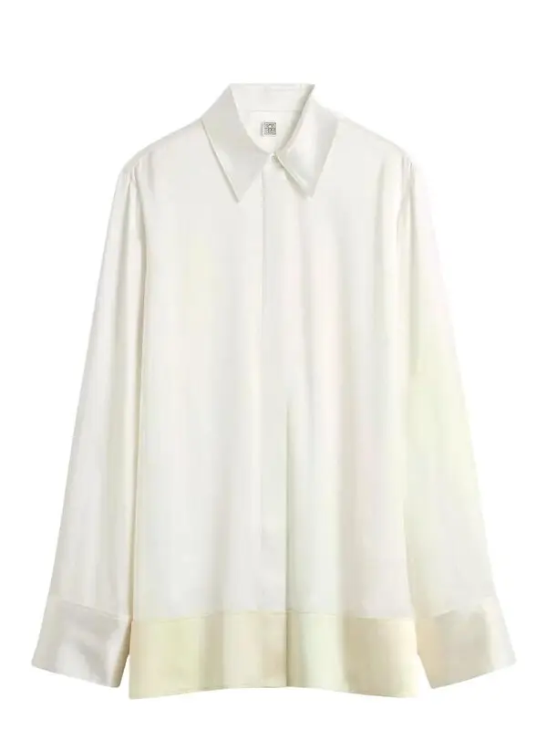 TOTEME Buttoned Long-sleeve Shirt - White