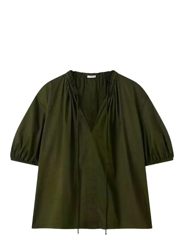 JOSEPH Nador Ruffled V-neck Top - Green