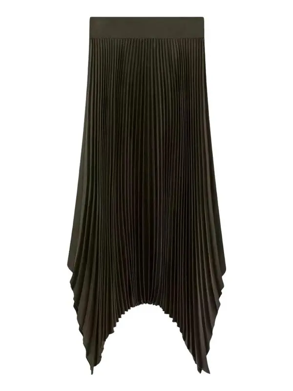 JOSEPH Ade Pleated Asymmetric Midi Skirt - Green