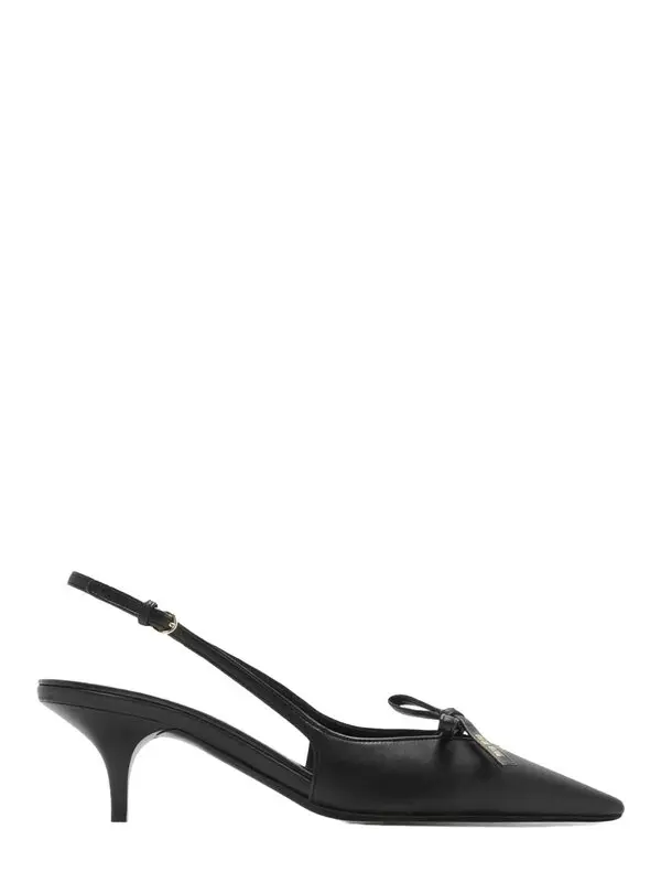 Miu Miu Bow-detail Leather Slingback Pumps - Black