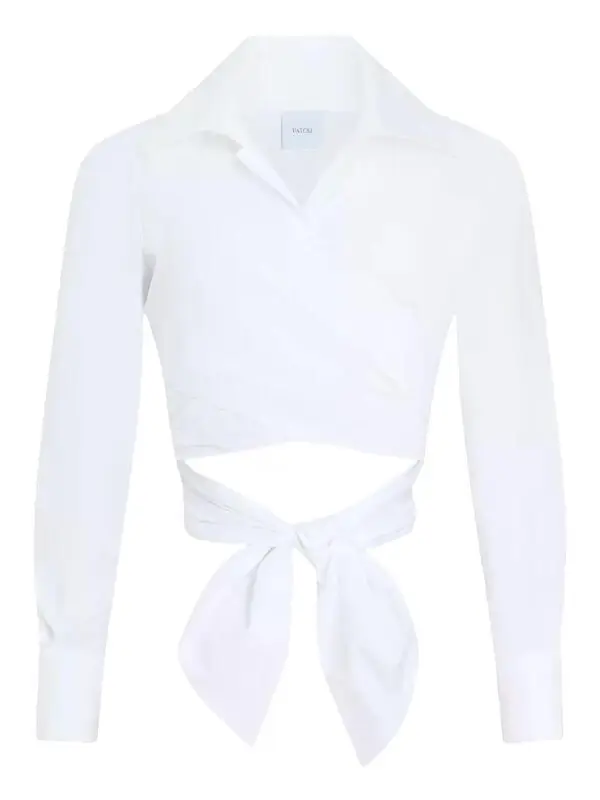 PATOU Long-sleeve Knotted Top - White