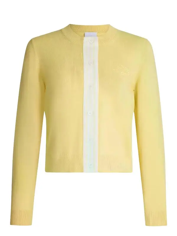 PATOU Striped-detail Cardigan - Yellow