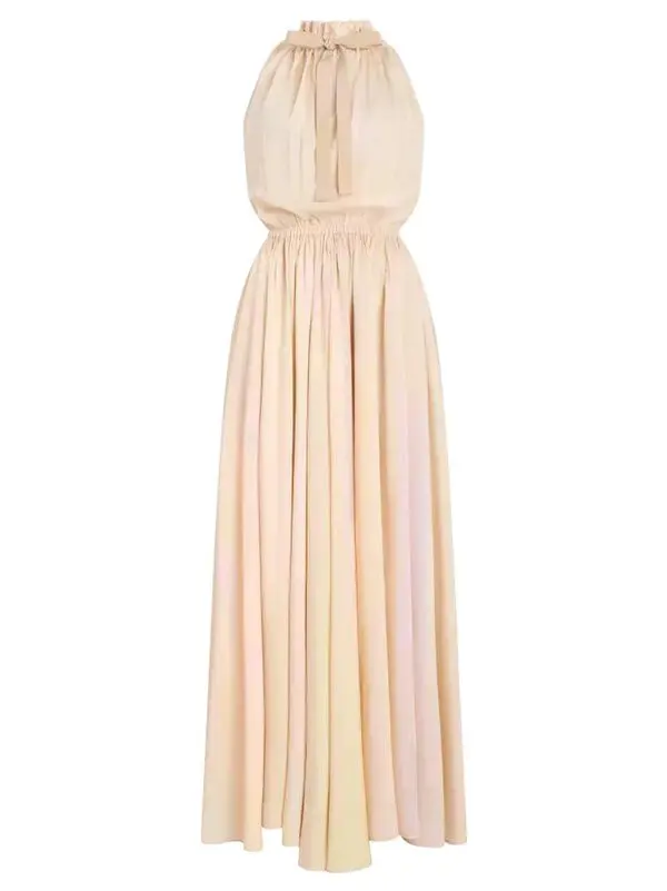 PATOU Open-back Halterneck Maxi Dress - Neutrals