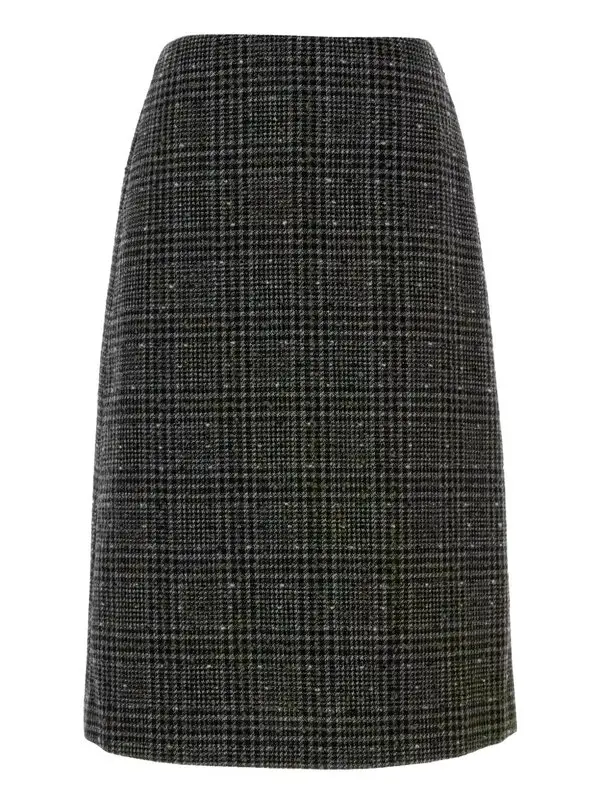 Fendi Check-pattern Midi Skirt - Grey