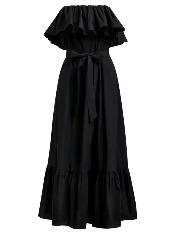 Essentiel Antwerp Ruffled Belted Maxi Dress - Black