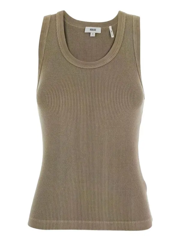 AGOLDE Ribbed-knit Tank Top - Green