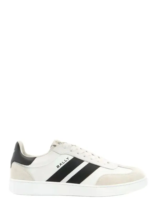 Bally Crest Striped Leather Sneakers - White