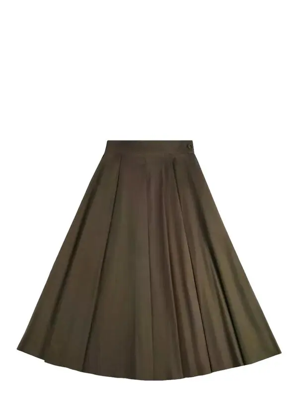 FAY Pleated Midi Skirt - Green