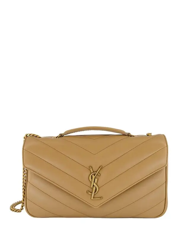 Saint Laurent Loulou Medium Chain Bag - Beige