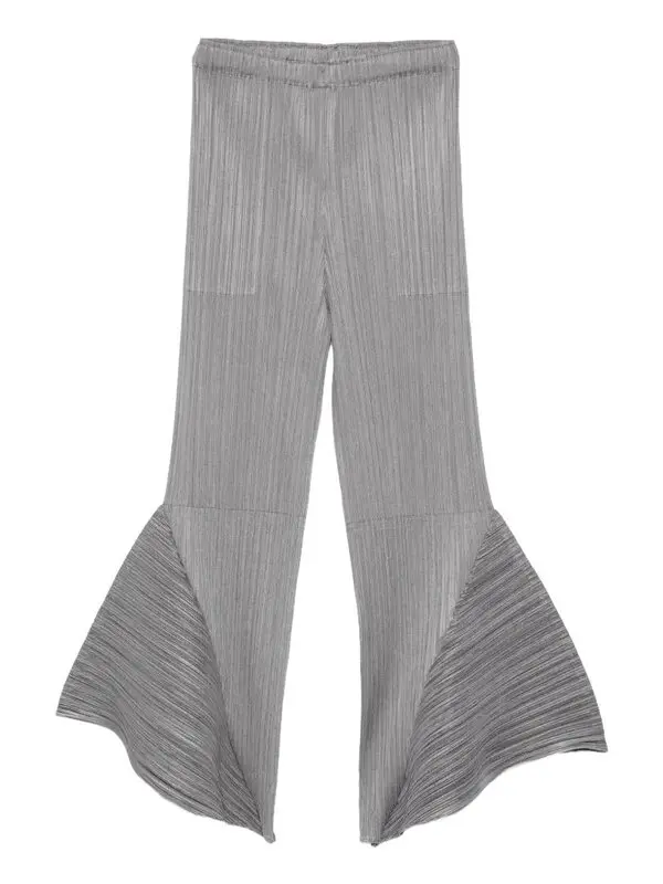 Issey Miyake Skyline Pleated Flared Trousers - Grey