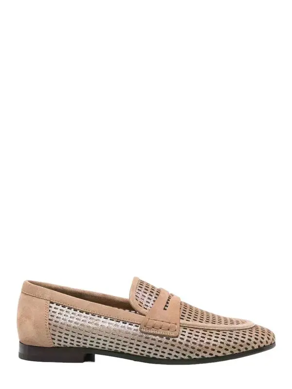 Brunello Cucinelli Perforated Suede Loafers - Neutrals